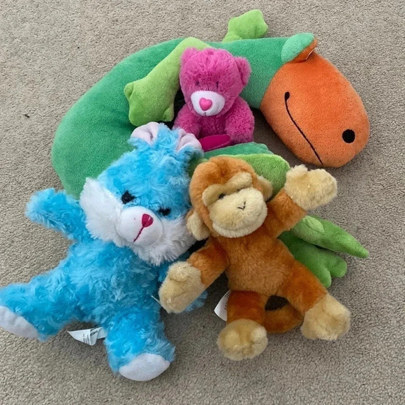 Toys | Stuffed Animals Lot Of 4 Bunny Monkey Bear Dinosaid | Poshmark